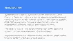 David Easton's Political System Theory | PDF | System | Systems Theory