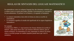 Reglas de Sintaxis en Matemáticas | PDF