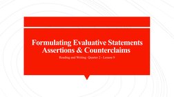 Formulating Assertions and Counterclaims | PDF | Evaluation | Argument
