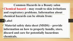 Common Hazards in Beauty Salons | PDF | Self-Improvement