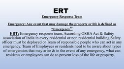 Emergency Response Team Overview | PDF