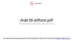 Arab Tili Alifbosi Yozilishi | PDF
