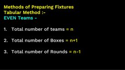Tabular Method for League Fixtures | PDF