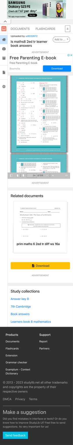 Ls Maths8 2ed TR Learner Book Answers | PDF | Teaching Methods & Materials