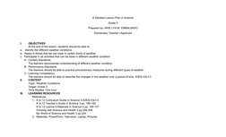 Grade 3 Weather Lesson Plan | PDF