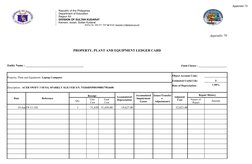 Property Plant and Equipment Ledger Card | PDF | Business Economics ...