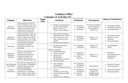 School Guidance Activities Calendar | PDF | Teachers | Evaluation