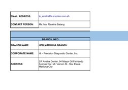 Hi-Precision Branch Locations and Info | PDF | Physical Examination ...