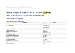 Nokia AirScale RRH AHHB Dimensions | PDF | Bandwidth (Signal Processing ...