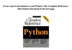 Python: The Complete Reference PDF | PDF | Computers
