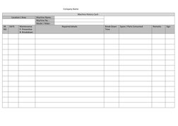 Machine History Card Template | PDF | Business