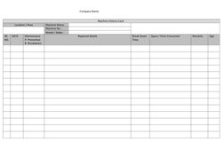 Machine History Card Template | PDF | Business