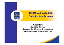 SIRIM Eco-Labelling Certification Overview | PDF | Economic Sectors ...
