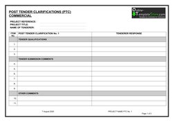 Post Tender Clarification Template | PDF | Business | Finance & Money ...