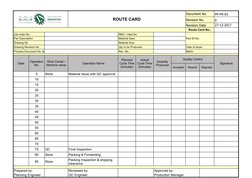 Manufacturing Route Card Template | PDF