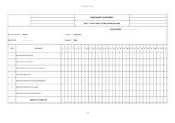 Daily Machine Maintenance Checklist | PDF | Equipment | Electrical ...
