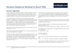 Newton-Raphson Method in Excel VBA | PDF | Equations | Derivative