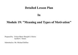 Lesson Plan: Understanding Motivation Types | PDF | Motivational ...