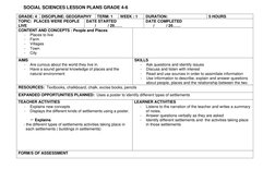 Grade 4 Social Science Lesson Plans | PDF | Lesson Plan | Learning