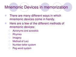 What Are Some Mnemonic Devices