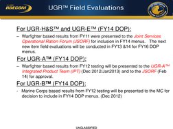 Unitized Group Rations | PDF | Meal | Menu