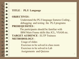 PL/I Programming Language Overview | PDF | Subroutine | Parameter ...