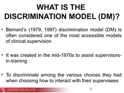 Discrimination Model of Supervision | PDF | Counseling Psychology ...