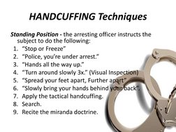 Essential Handcuffing Techniques Guide | PDF | Handcuffs | Criminal Law