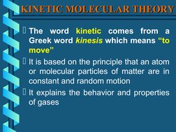 Kinetic Molecular Theory of Gases | PDF | Gases | Pressure