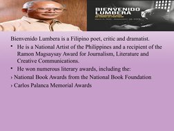 Bienvenido Lumbera: A Literary Legacy | PDF | Philippines