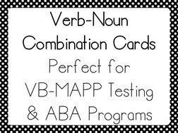 Verb-Noun Combination Cards Perfect For VB-MAPP Testing & ABA Programs ...