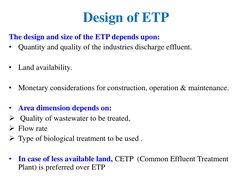 ETP Overview and Design Principles | PDF | Water Treatment | Sewage ...