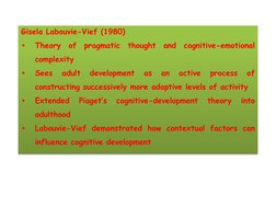 Labouvie-Vief's Cognitive-Emotional Theory | PDF | Developmental ...