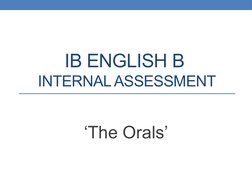 IB English B Oral Assessment Guide | PDF