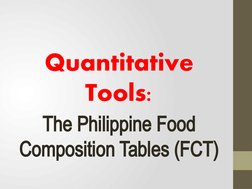 Philippine Food Composition Tables Guide | PDF | Nutrition | Diet ...