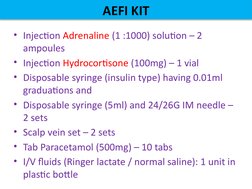 AEFI Kit Contents and Dosage Guidelines | PDF