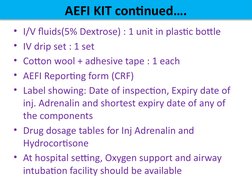 AEFI Kit Contents and Dosage Guidelines | PDF