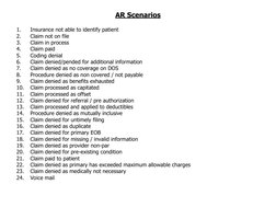 Medical Billing Denial Scenarios Guide | PDF | Cheque | Insurance