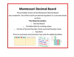Montessori Decimal Board Printable