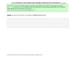 Ucla PTSD Reaction Index For Chldren and Adolescents - Dsm-5 Version ...
