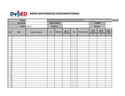 Grade 3 Rapid Math Assessment Scoresheet | PDF | Learning