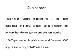 Sub Centre Staffing and Functions | PDF | Public Health | Maternal Health