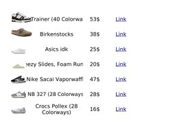 OOPBUY Discounted Products Spreadsheet | PDF | Shoe | Footwear