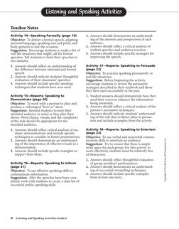Listening and Speaking Activities Grade 6 | PDF | Nonverbal ...
