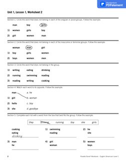 English (American) Level 1 - Student Workbook | PDF