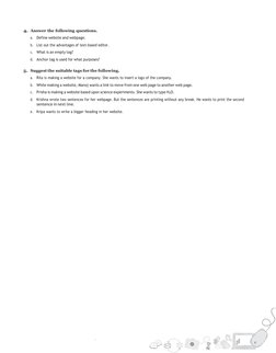 Class 6 HTML Worksheet and Answers | PDF | Html | Html Element