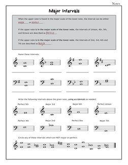 Major Intervals Identification Worksheet | PDF | Interval (Music ...