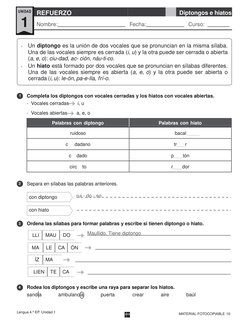 Ejercicios de Diptongos e Hiatos | PDF