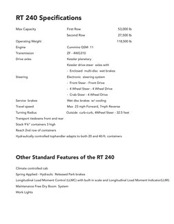 Kalmar RT240 Specifications Overview | PDF | Transmission (Mechanics ...