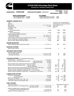 Cummins KTA50-GS8 Engine Specifications | PDF | Horsepower | Engines